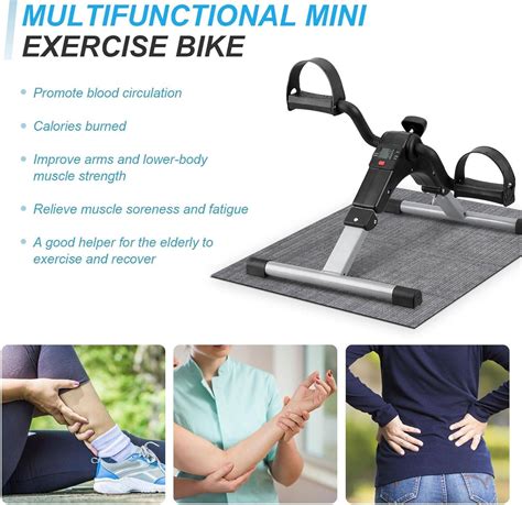 Uten Folding Pedal Exerciser Mini Under Desk Exercise Bike Foot Hand