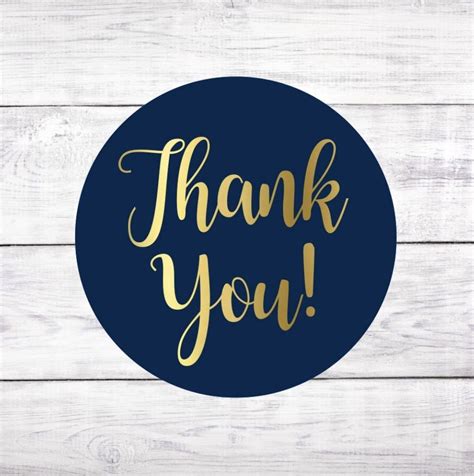 Gold Favor Sticker With Thank You In Cursive Writing