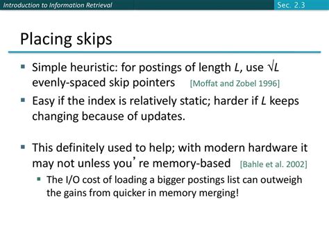 Lectures 4 Skip Pointers Phrase Queries Positional Indexing Ppt