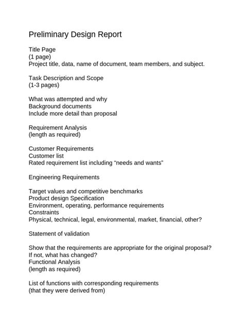 Preliminary Design Report Pdf