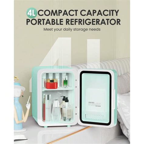 Skincare Fridge With Dimmable Led Light Mirror 4l Mini Fridge For