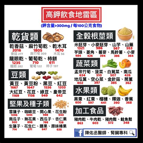 陳佑丞醫師・腎臟專科 【高鉀飲食地雷區】 鉀離子高，不要再只想到水果‼️