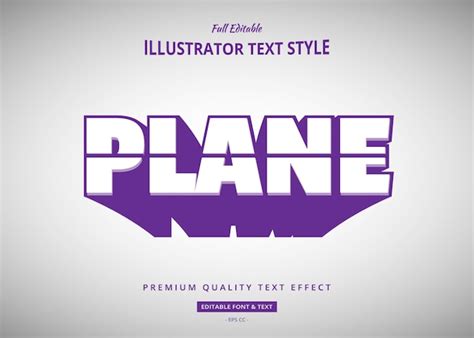 Premium Vector Plane Text Effect