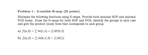 problem 1 2 variable k map 25 points minimize the