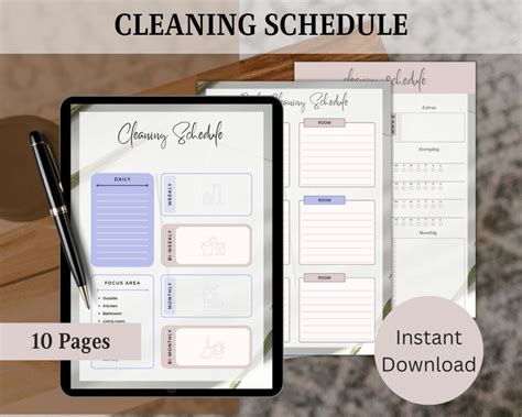 Editable Cleaning Schedule Printable Weekly Monthly Yearly Cleaning