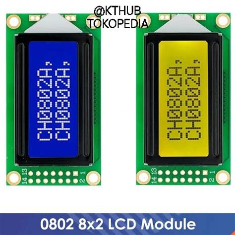 Jual LCD 0802 8x2 Hijau Biru Green Blue Untuk Arduino ESP32 ESP8266