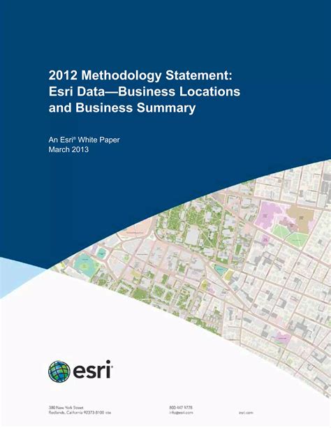 Esri Data Business Locations And Business Summary 2012 Methodology Statement Pdf