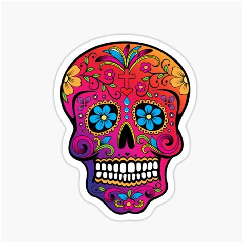 Sugar Skull Stickers Redbubble Sugar Skull Stickers Redbubble