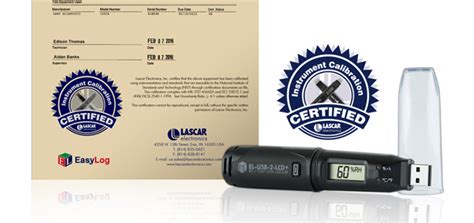 Certified Calibration Test Certificate For Temperature And Humidity Data