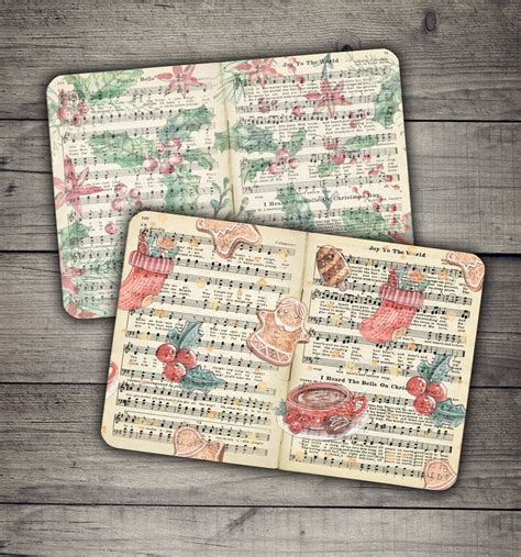 Digital Christmas Junk Journal Printable Digital Papers Digital