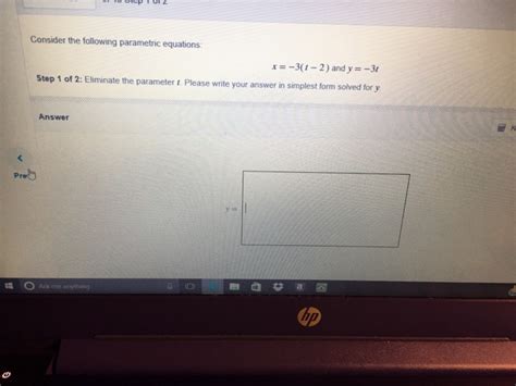 Solved Consider The Following Parametric Equations X