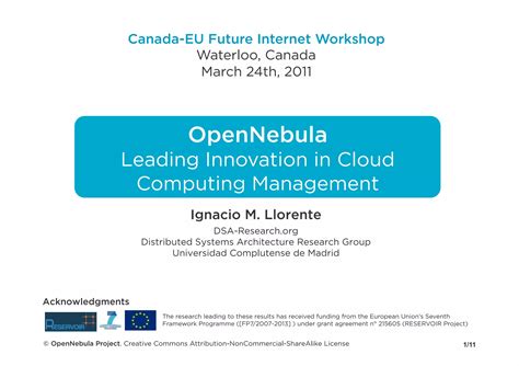 Open Nebula Leading Innovation In Cloud Computing Management Ppt