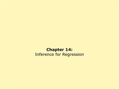 Ppt Chapter 14 Inference For Regression Powerpoint Presentation