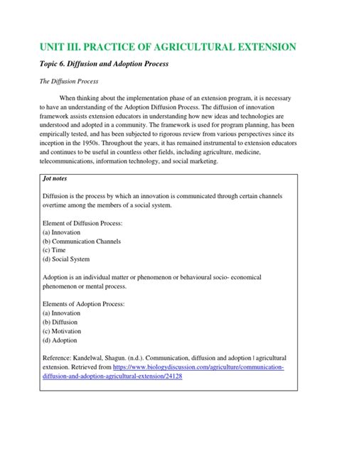 Unit Iii Topic 6 Diffusion And Adoption Process Pdf Innovation