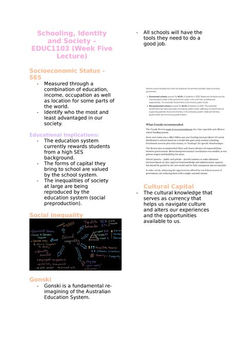 Week Five Lecture And Tutorial Schooling Identity And Society