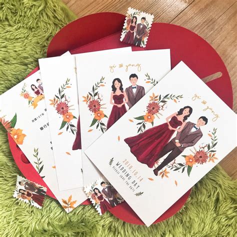 客製結婚喜帖 訂婚喜帖 喜餅卡 含信封和插圖封口貼 Meteorillust喜帖人氣榜 Pinkoi
