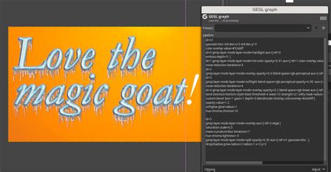 i figured out how to make freeze text and effects automatically in gimp