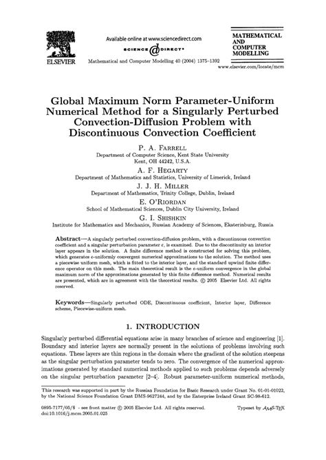 pdf global maximum norm parameter uniform numerical method for a