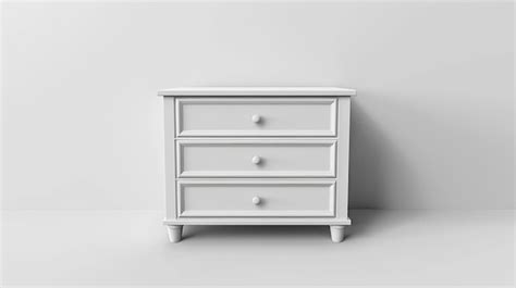 White Wooden Chest Of Drawers Isolated With Clipping Path Generative Ai