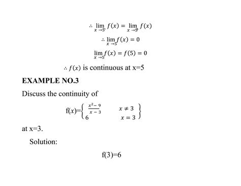 Applied Calculus Continuity And Discontinuity Of Function Pdf