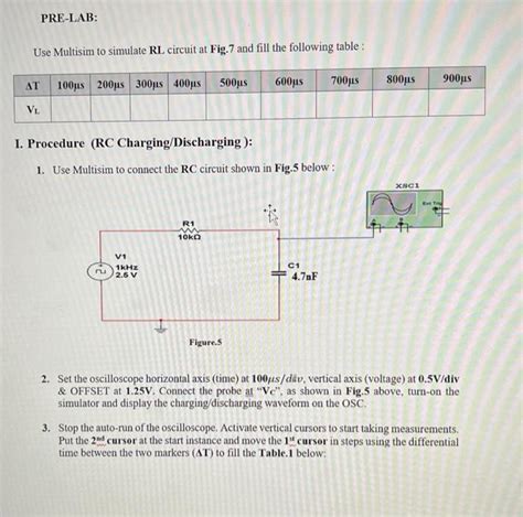 Solved Use Multisim To Simulate Rl Circuit At Fig7 And Fill