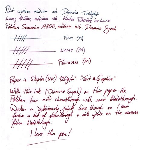 Yeti Writes Pelikan Souverän M800 Nib Width Comparison