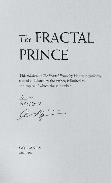 The Quantum Thief Trilogy Signed Dated And Numbered First Edition Set