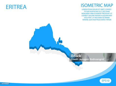 Modern Vector Isometric Of Eritrea Blue Map Elements White Background For Concept Map Easy To