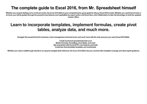 [ pdf~] excel 2016 bible pdf