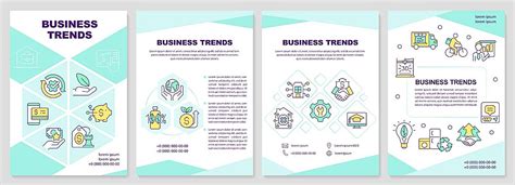 Trend Management Turquoise Brochure Template A4 Brochure Layout Vector
