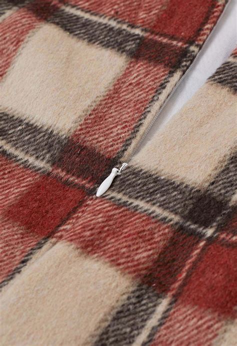 Plaid Wool Blend Mini Bud Skirt Retro Indie And Unique Fashion