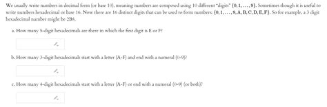 Solved We Usually Write Numbers In Decimal Form Or Base Chegg Com