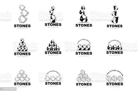 돌 아이콘 기하학 라인 스타일의 벡터 스톤 현대 미적 장식을위한 디자인 브랜드 현대 제품 간단한 아이콘 추상 미적 기하학 라인 0명에 대한 스톡 벡터 아트 및 기타 이미지