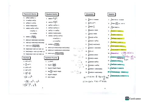 Formular Calculus Calculus CamScanner Studocu