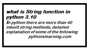 What Is String Function In Python Pythonslearning