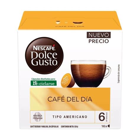 Cáspulas de café Nescafé Dolce Gusto café del día tipo americano 16