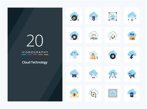 20 Cloud Technology Flat Color Icon For Presentation 18288478 Vector Art At Vecteezy