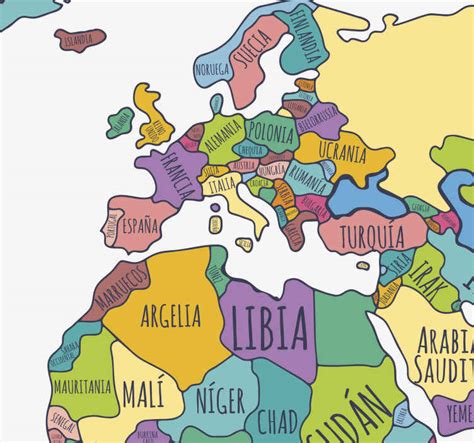 Vinilo Habitación Juvenil Mapa Político Del Mundo Tenvinilo