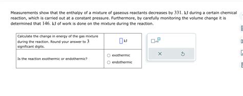 Solved Measurements Show That The Enthalpy Of A Mixture Of Chegg