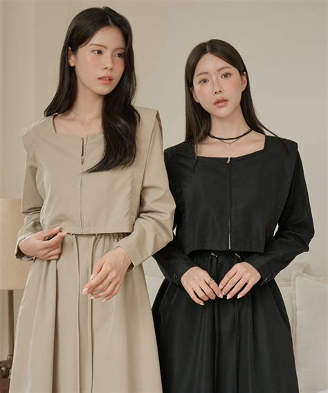 44 120 체노프딘 스트링 집업 롱 원피스 에이블리