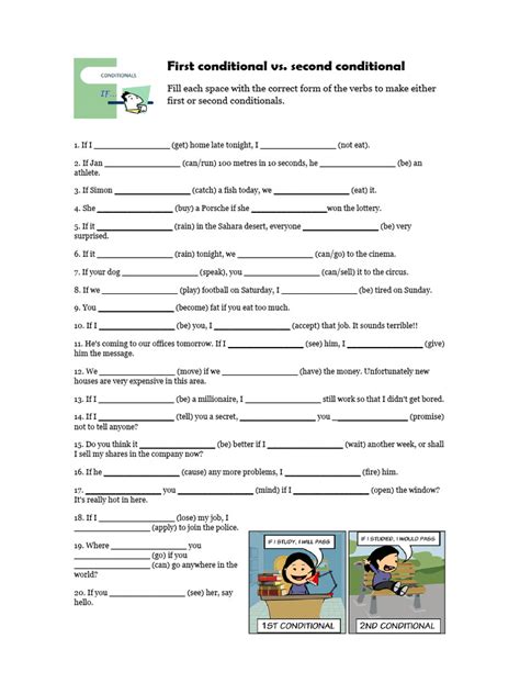 First Vs Second Conditional Exercises Pdf