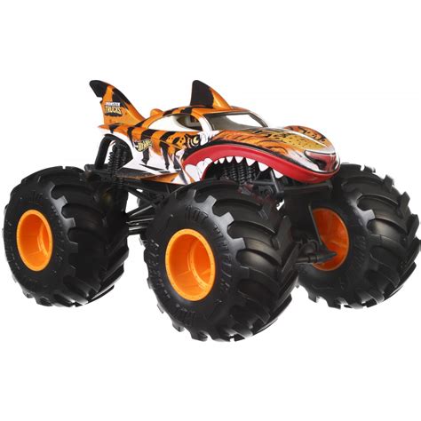 Hot Wheels Monster Trucks 1:24 Scale Tiger Shark Vehicle - Walmart.com ...