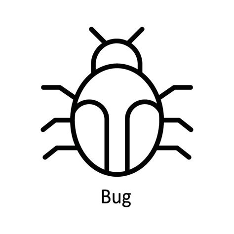Bug Vector Outline Icon Design Illustration Cyber Security Symbol On