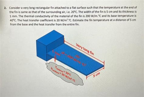 Solved Consider A Very Long Rectangular Fin Attached To A Chegg Com