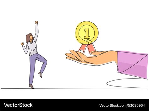 Single Continuous Line Drawing Businesswoman Vector Image