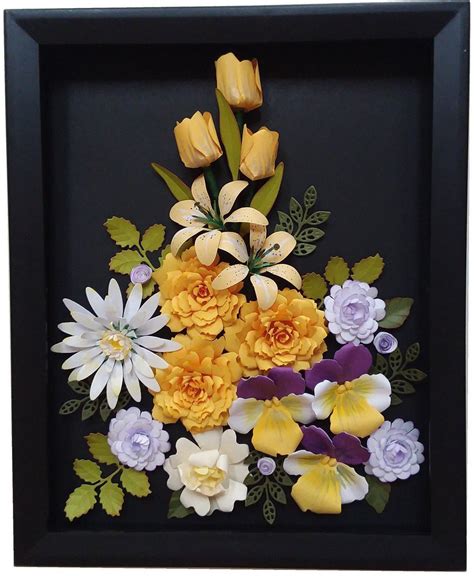 3 D Flower Wall Art Handcrafted Tulips Lilies Roses Paper Flower