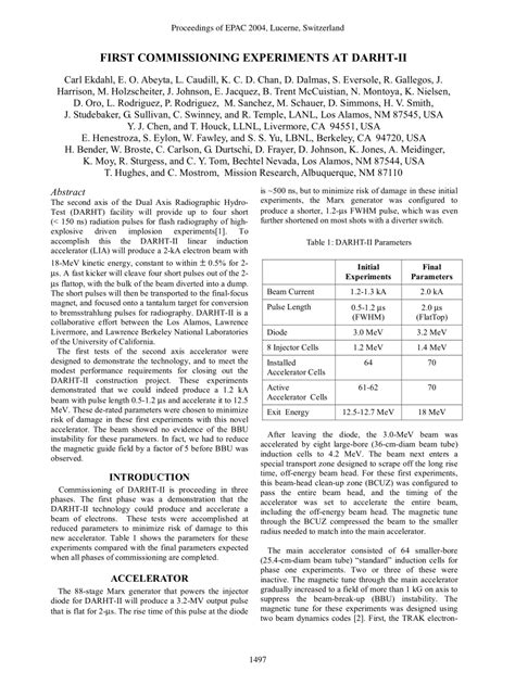 Pdf First Commissioning Experiments At Darht Ii
