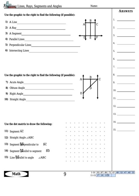 Naming Rays Lines And Segments Worksheets