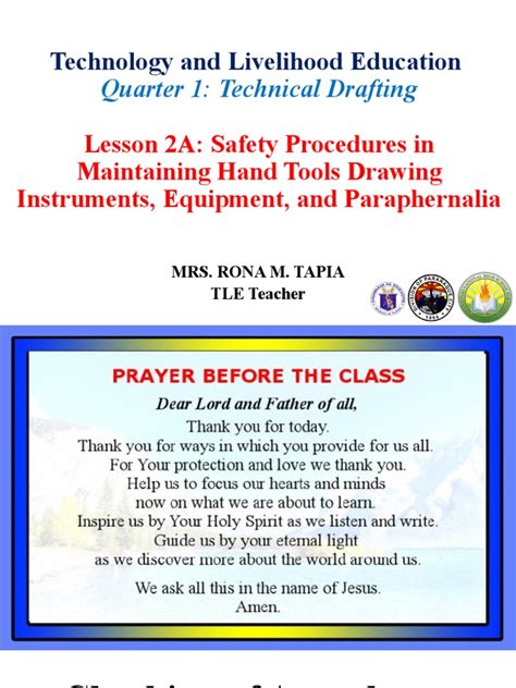 week 3 lesson 2a safety procedures in maintaining hand tools