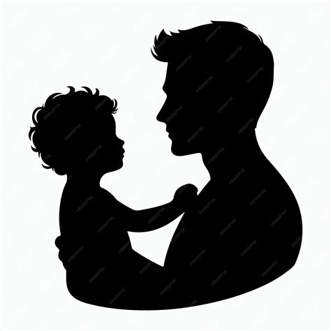 Vector De Silueta De Padre E Hijo Vector Premium